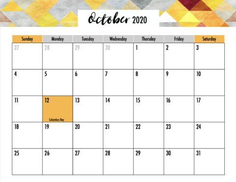 Editable 2020 Calendar with Holidays Printable - Gogo Mama