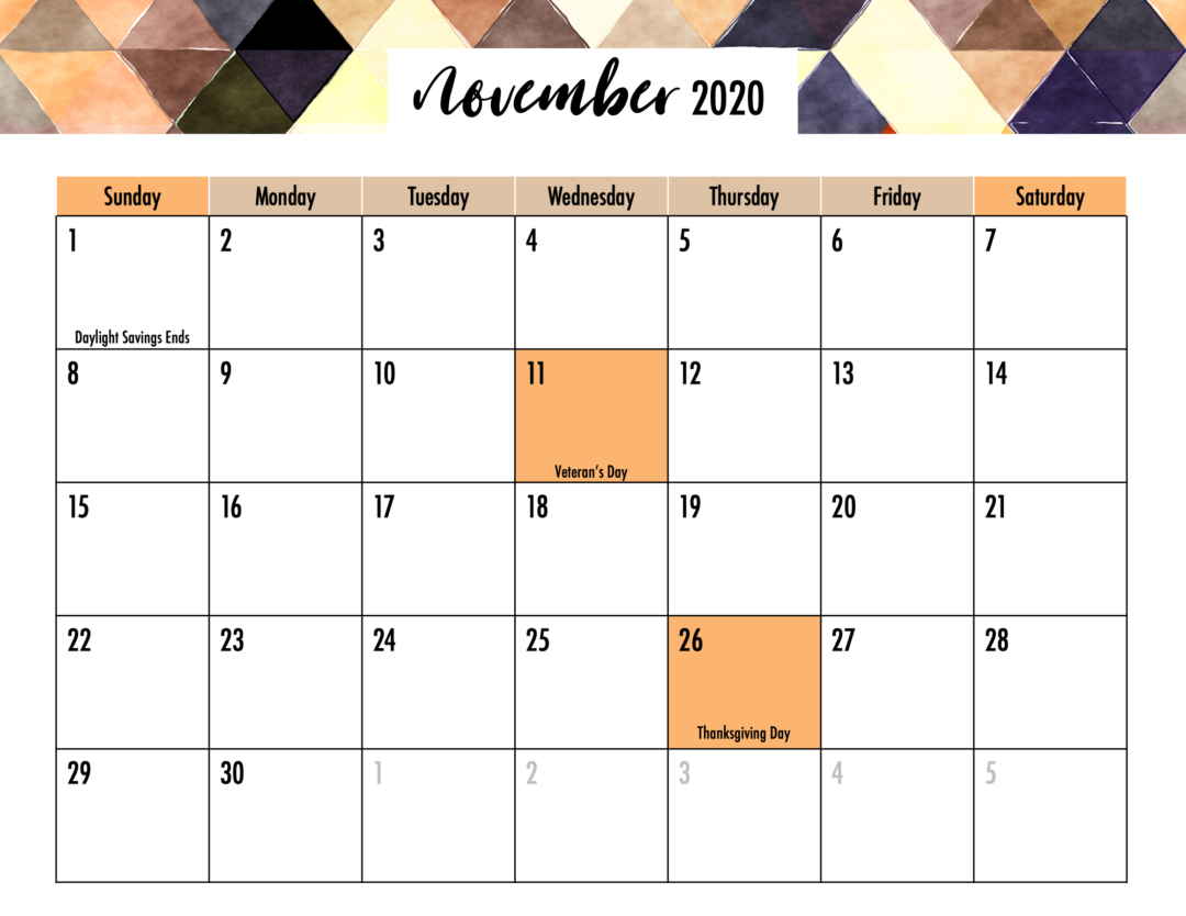 Editable 2020 Calendar with Holidays Printable - Gogo Mama