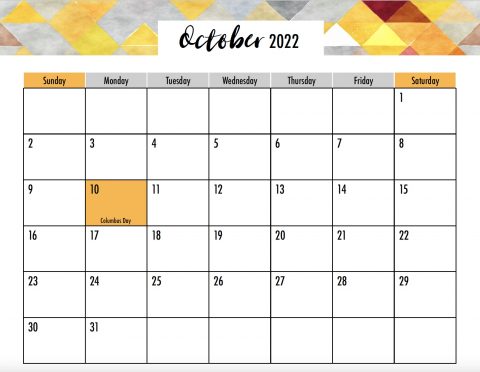 Colorful 2022 Calendar Printable - Free Download - Gogo Mama